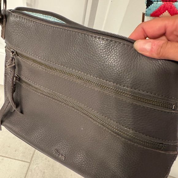 The Sak | Bags | The Sak Gray Messenger Bag Pebbled Leather Minimalist ...